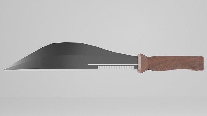 Knife with wooden handle 3D model | CGTrader