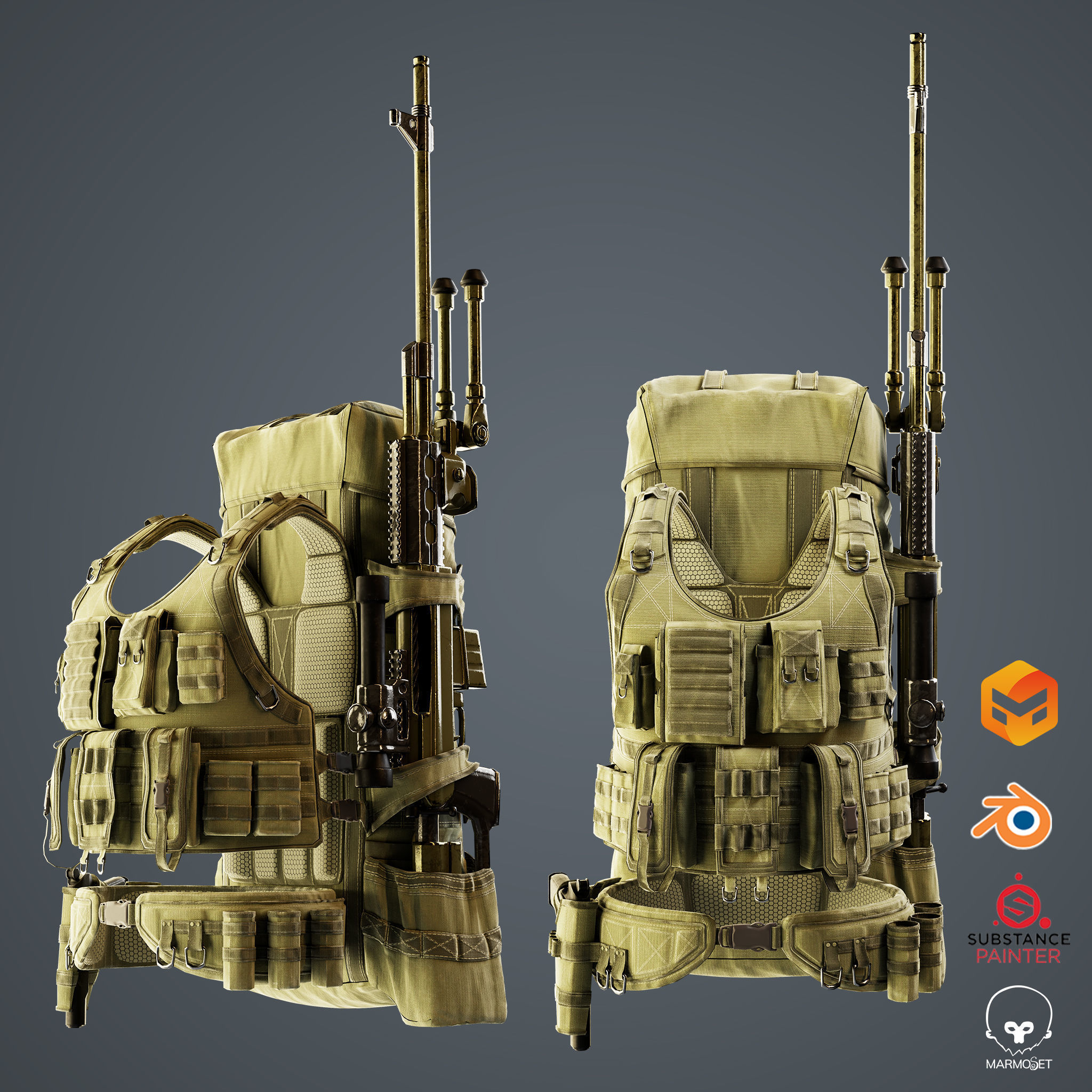 3D model Military Tactical Props Vol 01 VR / AR / low-poly | CGTrader