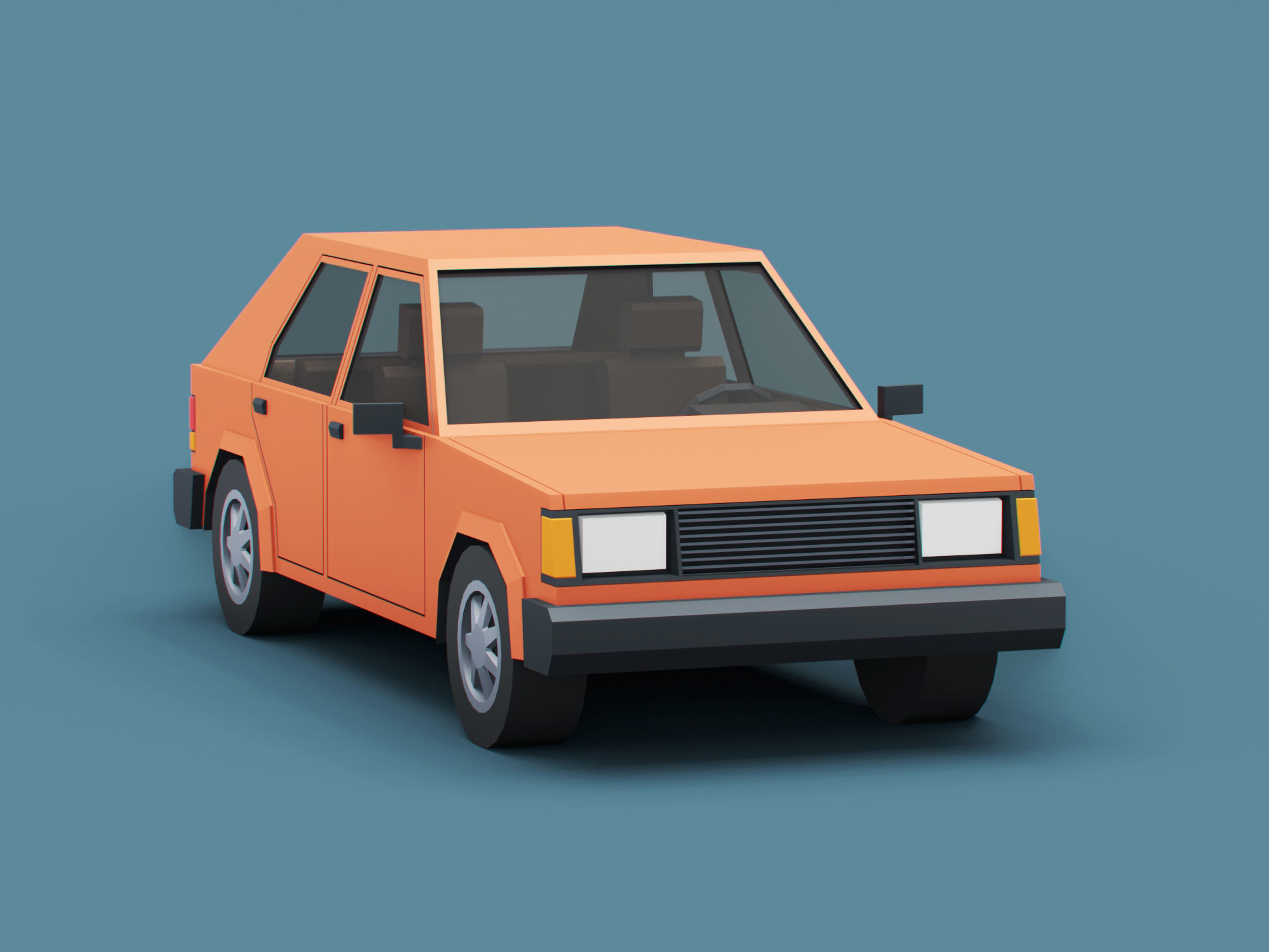 3D model Stylized Cartoon Hatchback Car VR / AR / low-poly | CGTrader