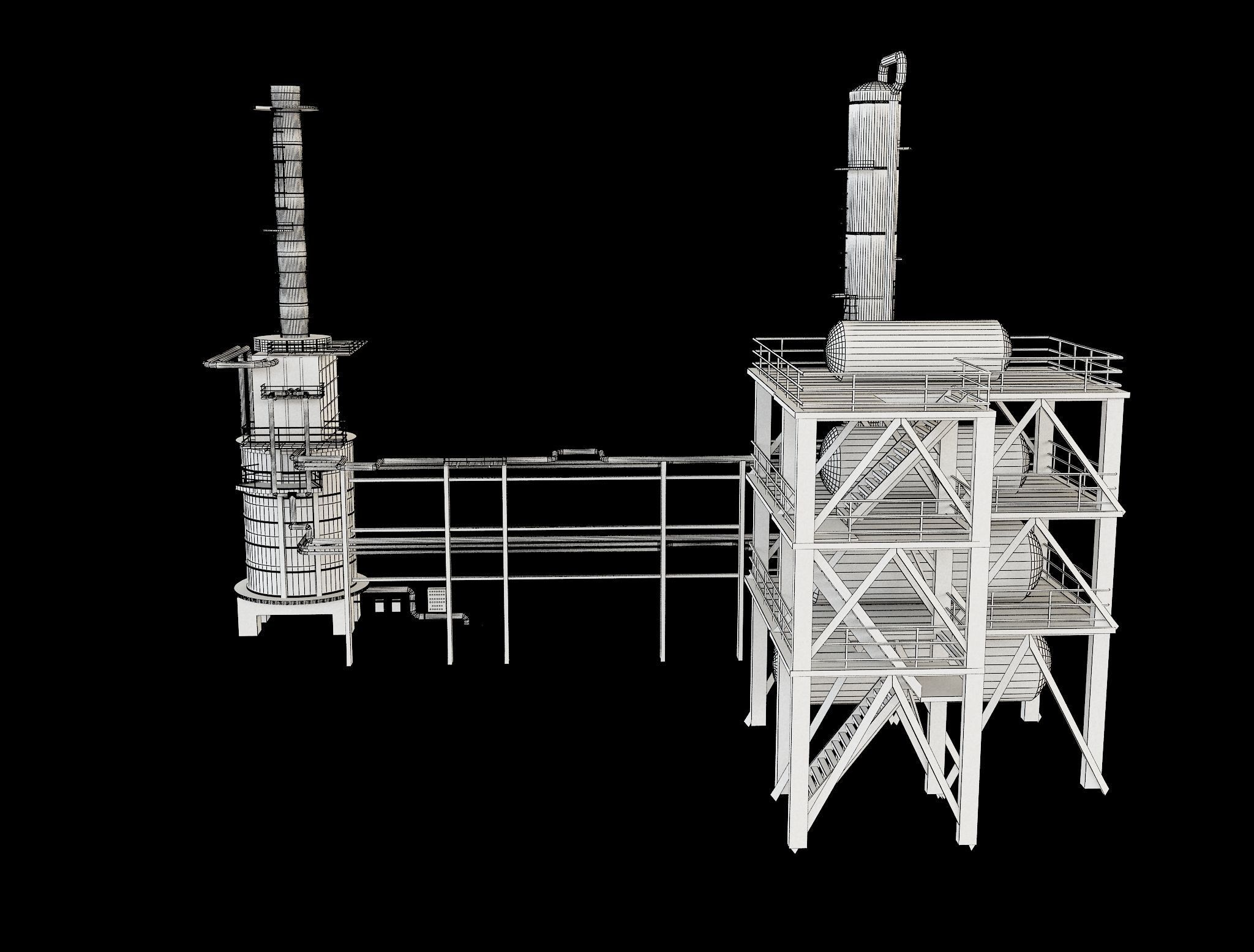 Oil And Gas Refinery Unit m6 3D model | CGTrader