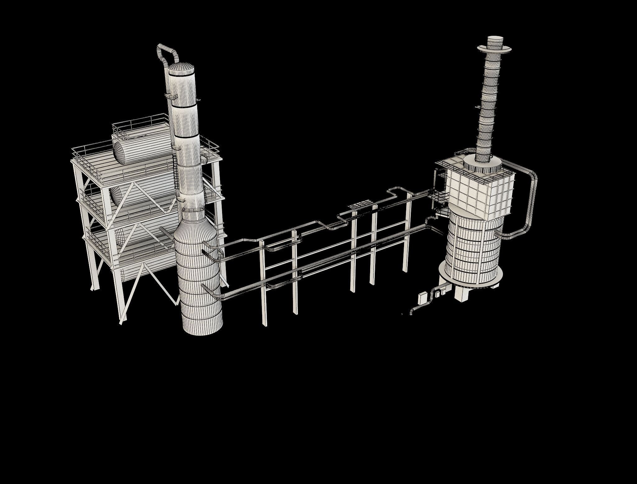 Oil And Gas Refinery Unit m6 3D model | CGTrader