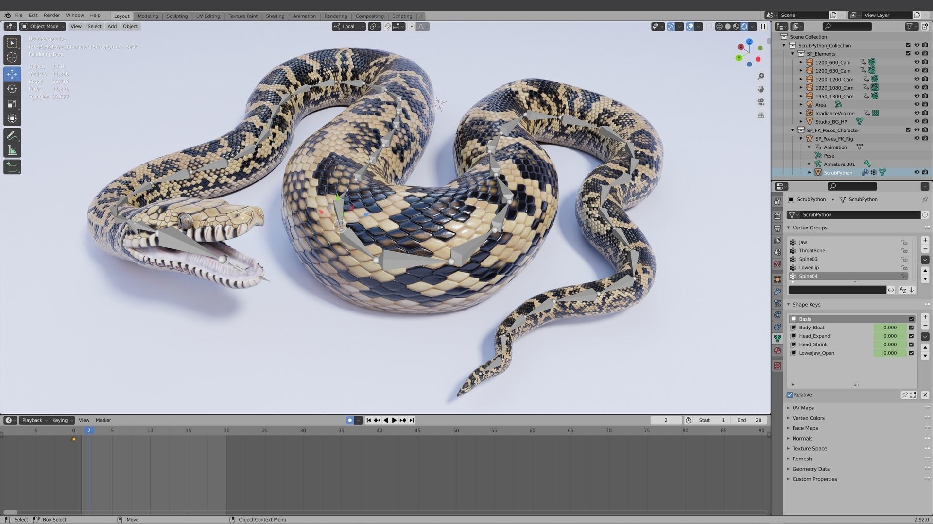 3D model Animated Scrub Python VR / AR / low-poly | CGTrader