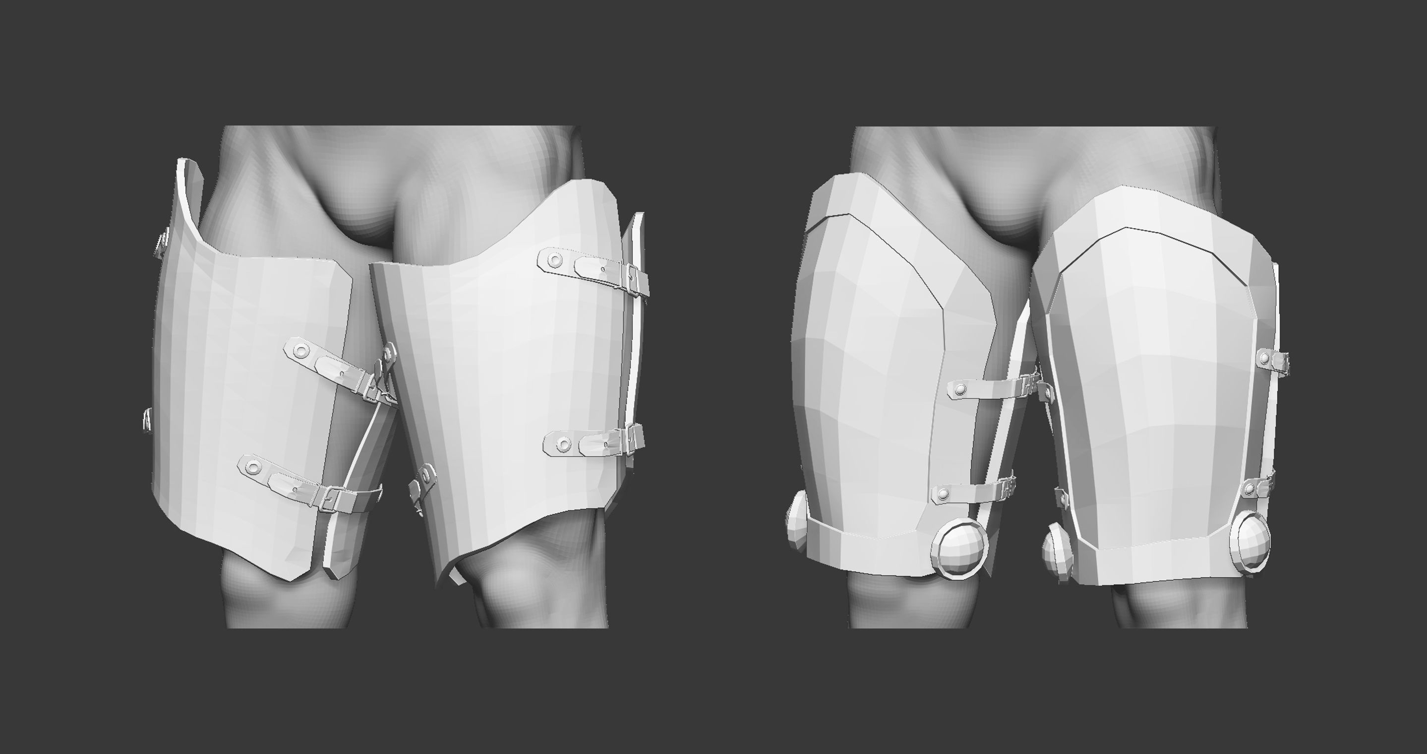 20 Low poly medieval leg armor base mesh IMM brush 3D model | CGTrader