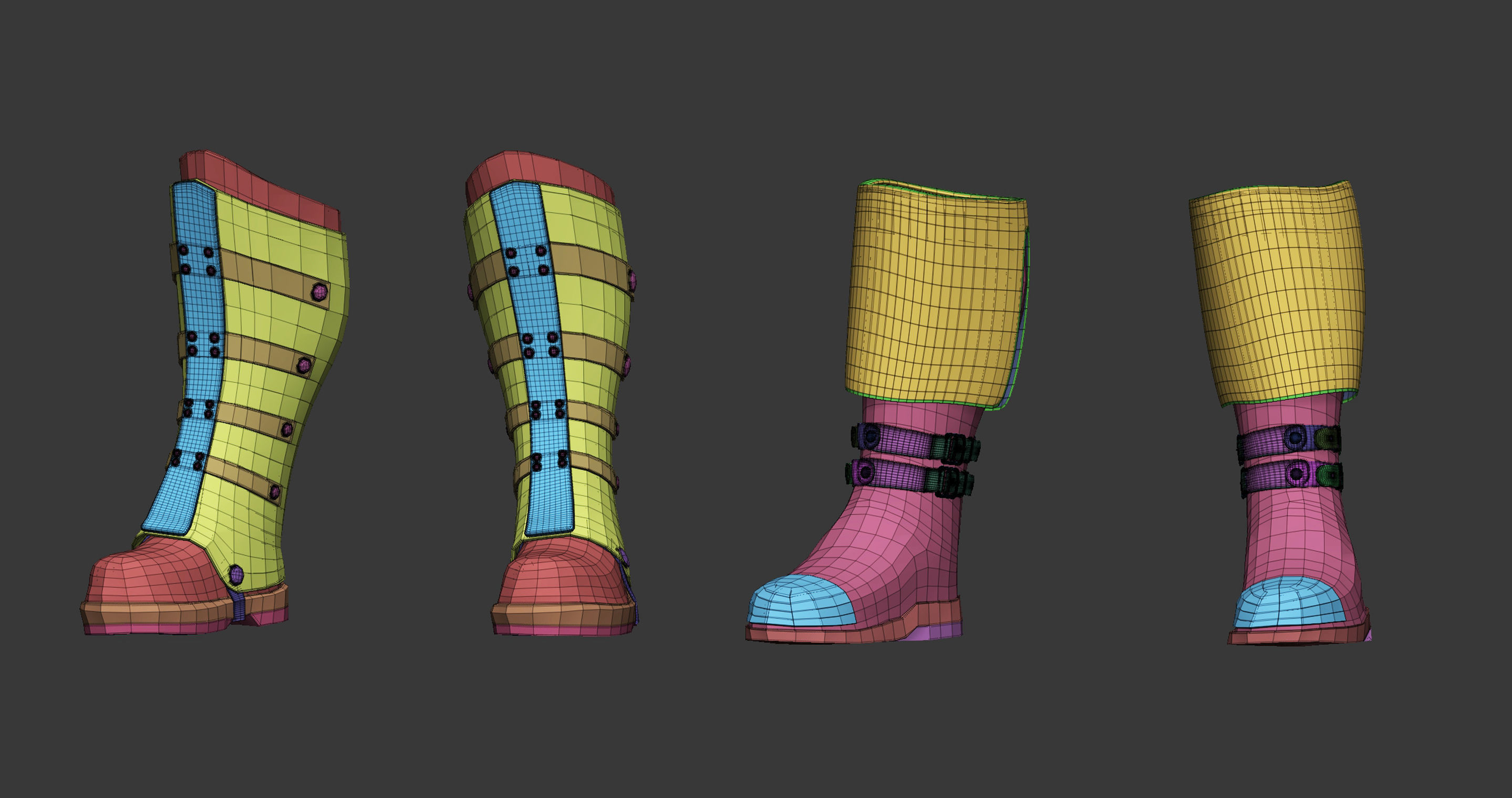 20 Low poly medieval leg armor base mesh IMM brush 3D model | CGTrader