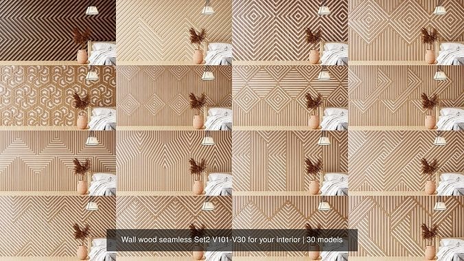 Wall wood seamless Set2 V101-V30 for your interior 3D Model Collection ...