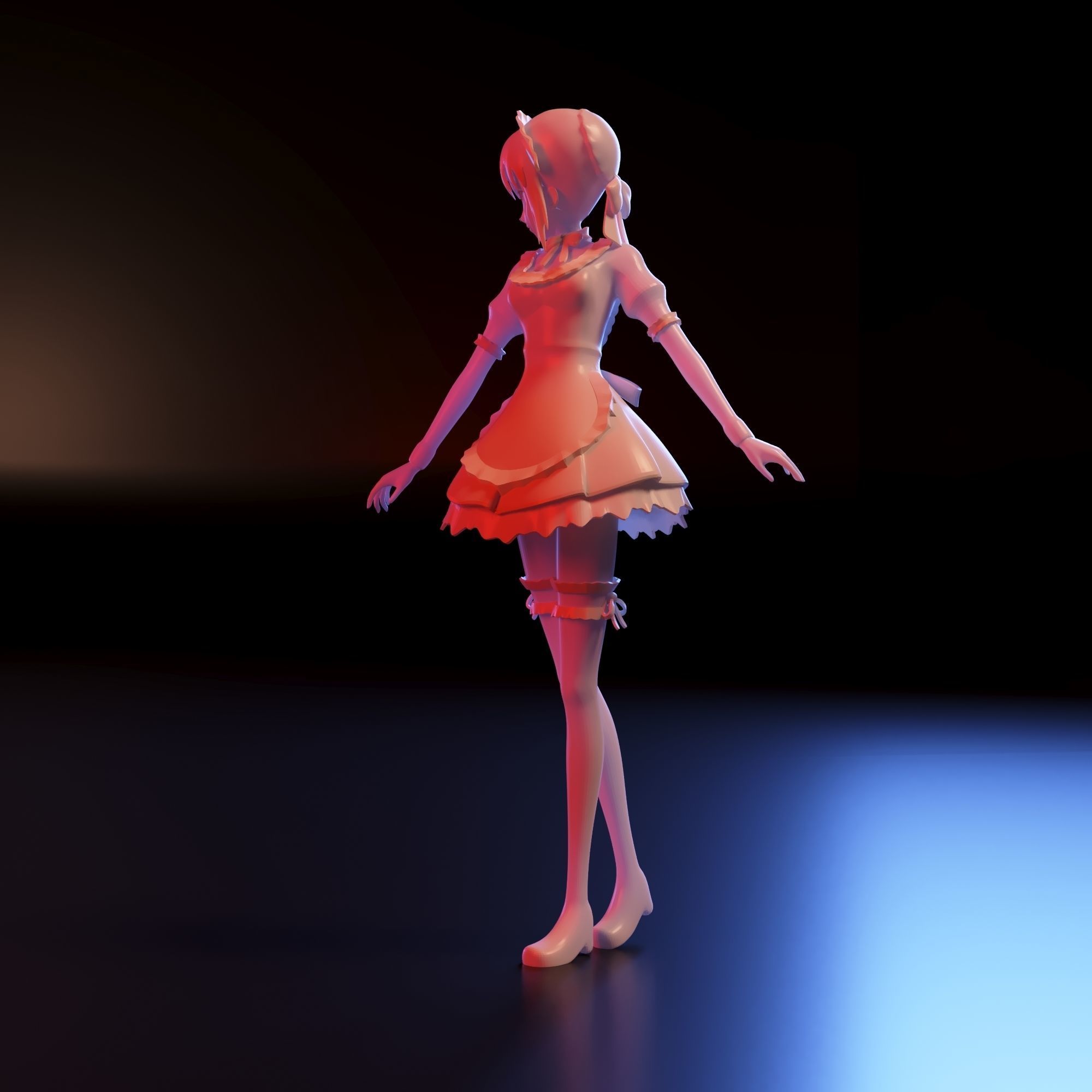 anime girl 3D model 3D printable | CGTrader