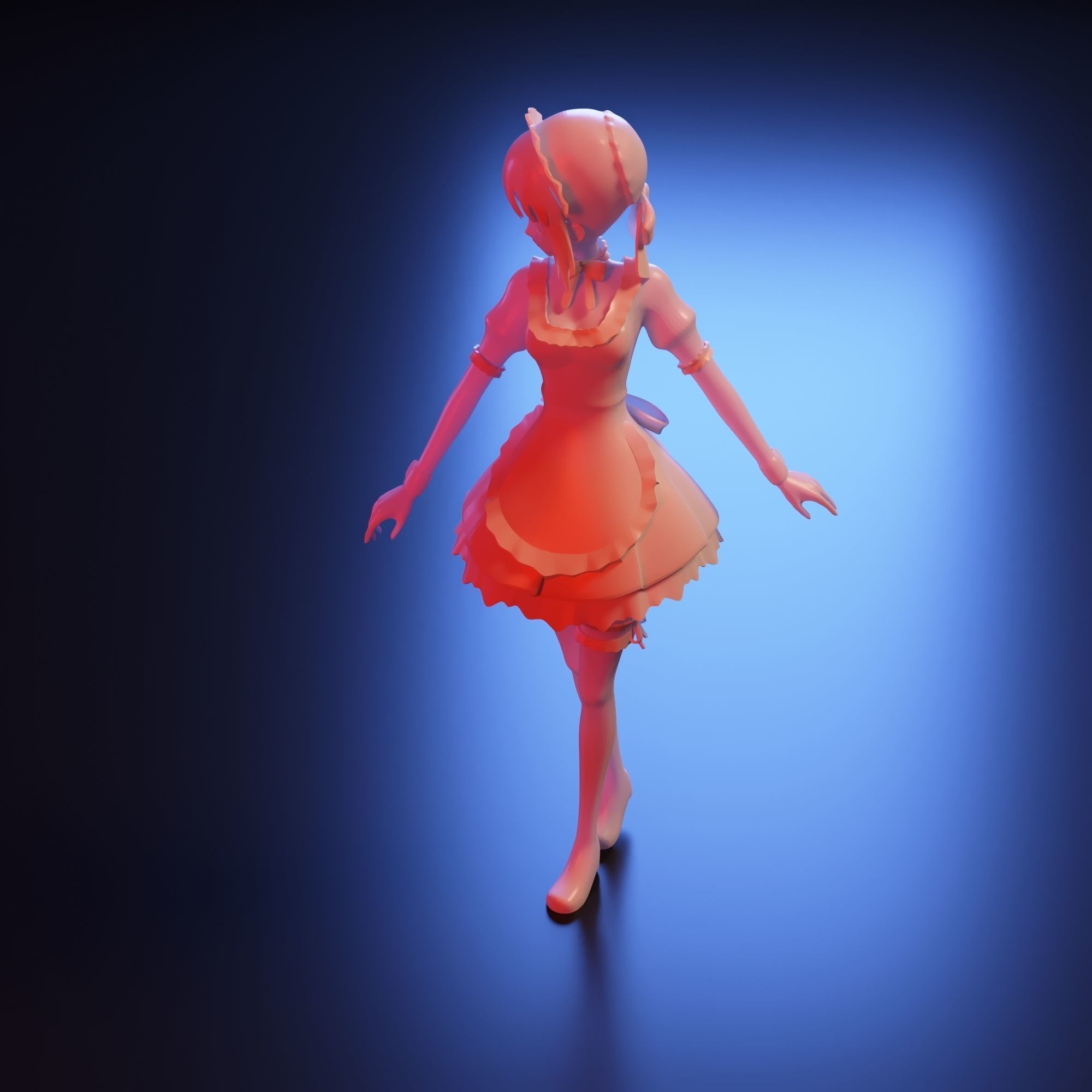 anime girl 3D model 3D printable | CGTrader