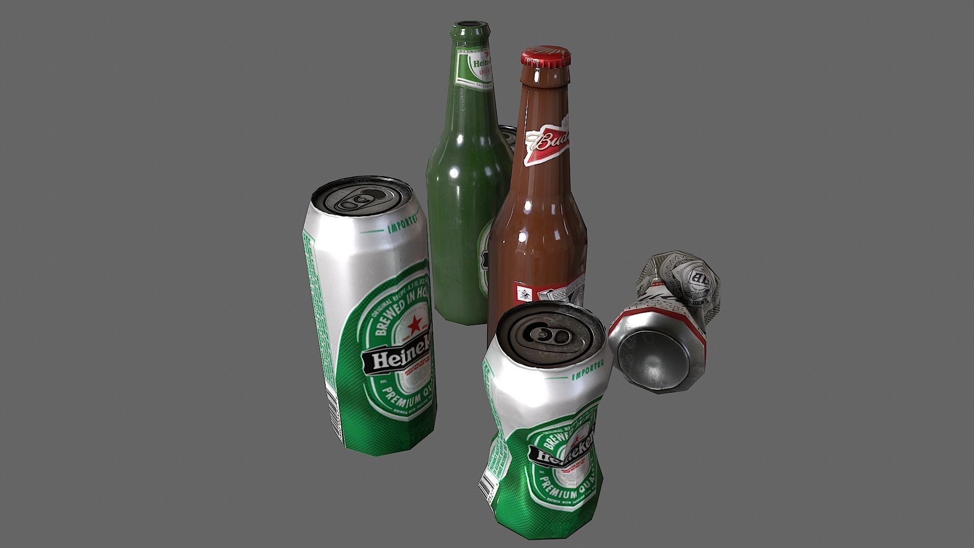 3D model Bottles and cans VR / AR / low-poly | CGTrader