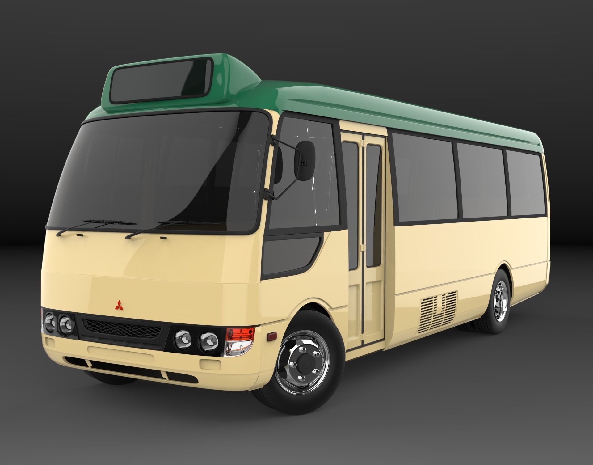 Mitsubishi Fuso Rosa Hong Kong Bus High Roof 3D model | CGTrader