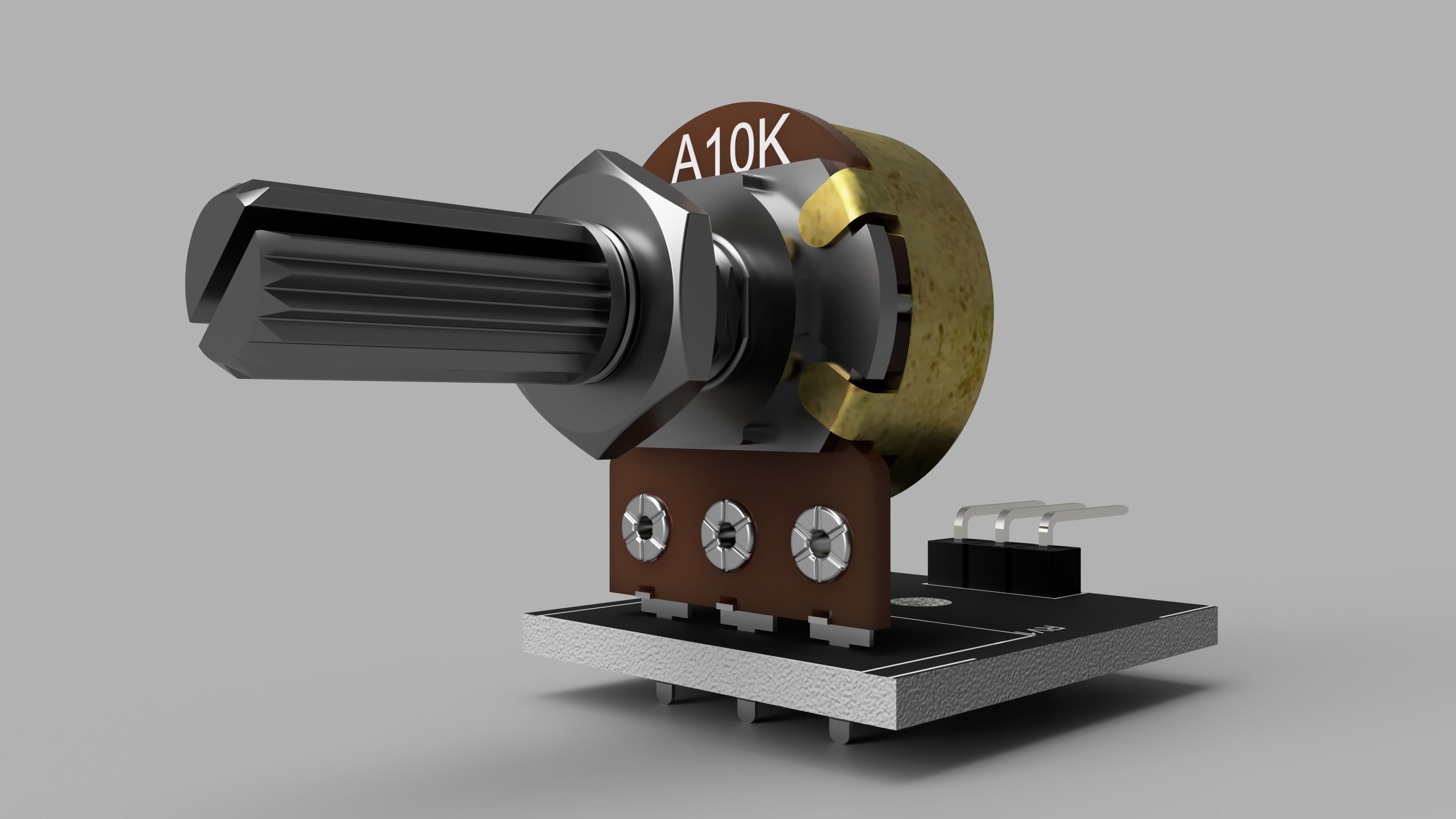 10K Potentiometer with PCB Board 3D model 3D printable | CGTrader