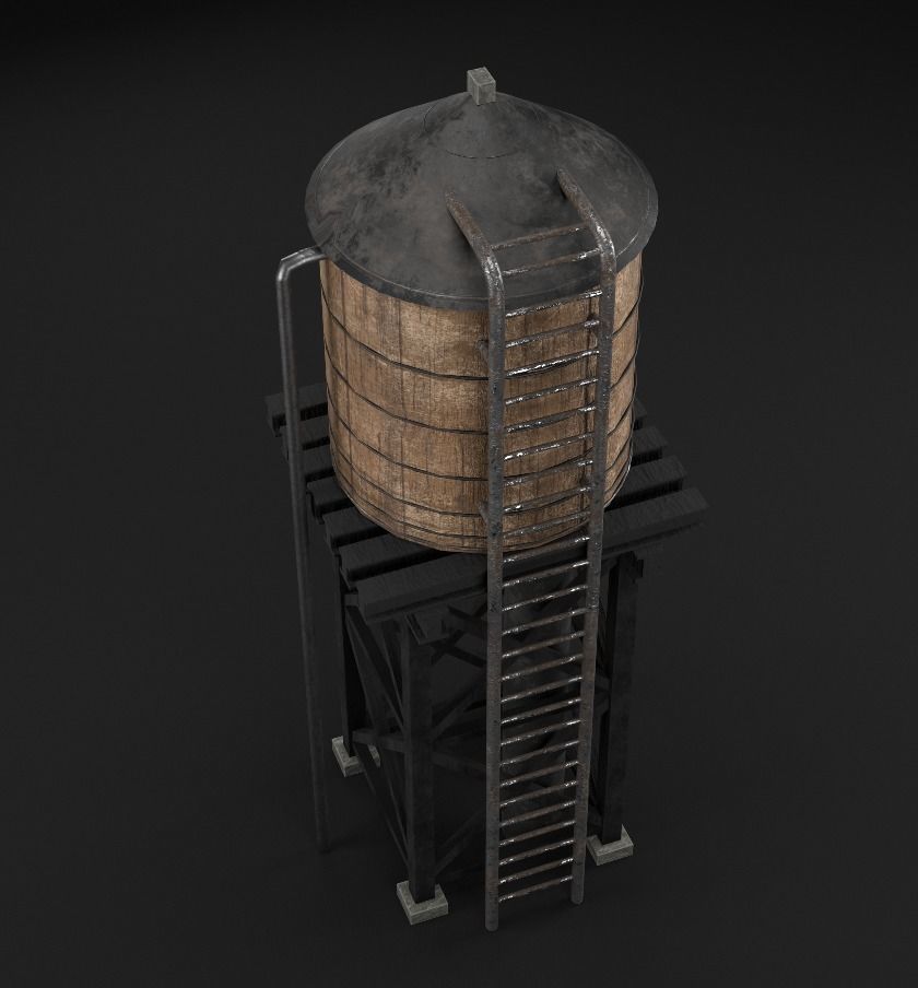 3D model reservoir 3d model PBR water tower VR / AR / low-poly | CGTrader