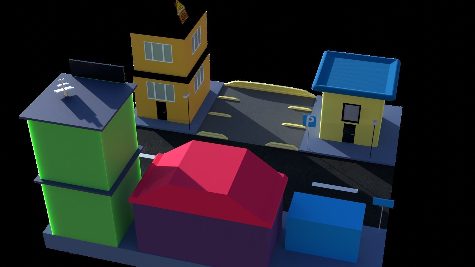 3D model Low poly street VR / AR / low-poly | CGTrader