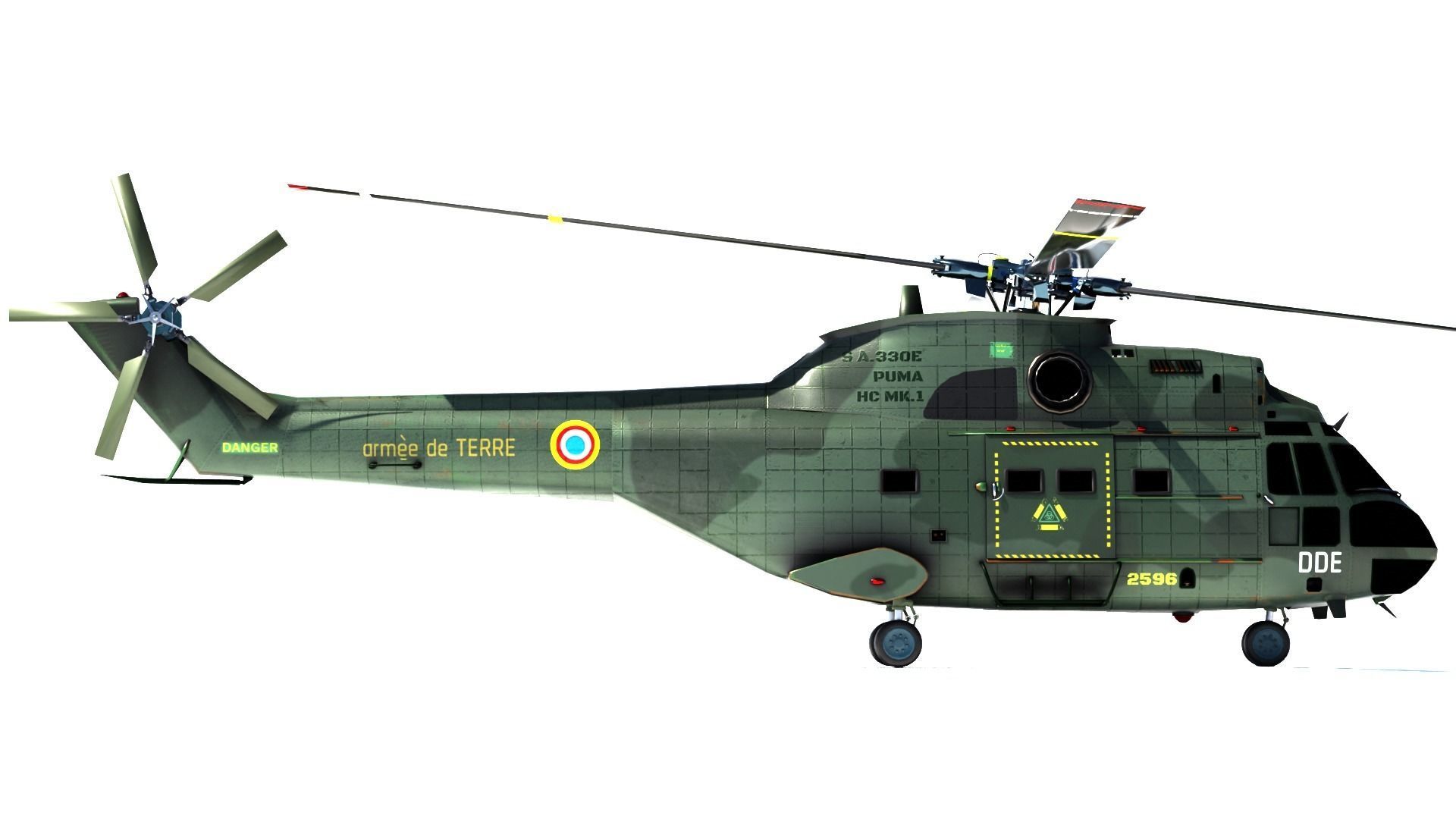 3D model Helicopter puma 9 textures VR / AR / low-poly | CGTrader