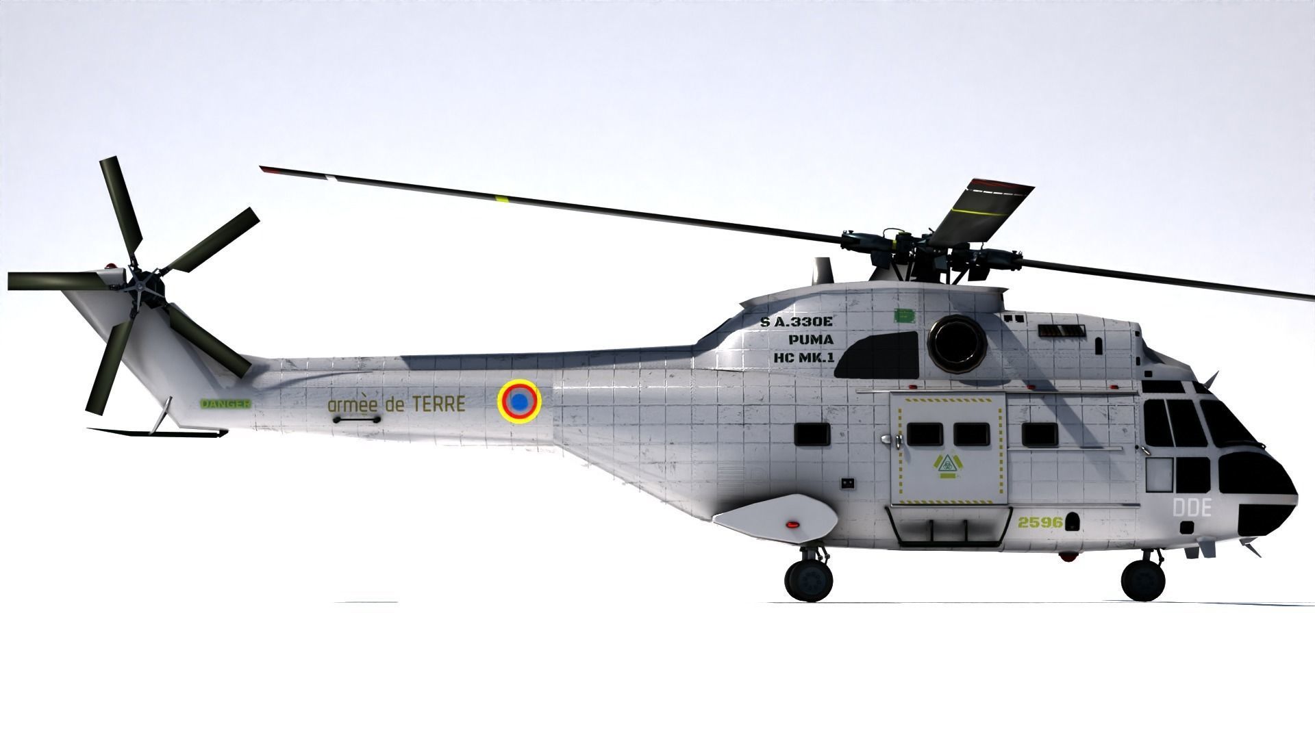 3D model Helicopter puma 9 textures VR / AR / low-poly | CGTrader