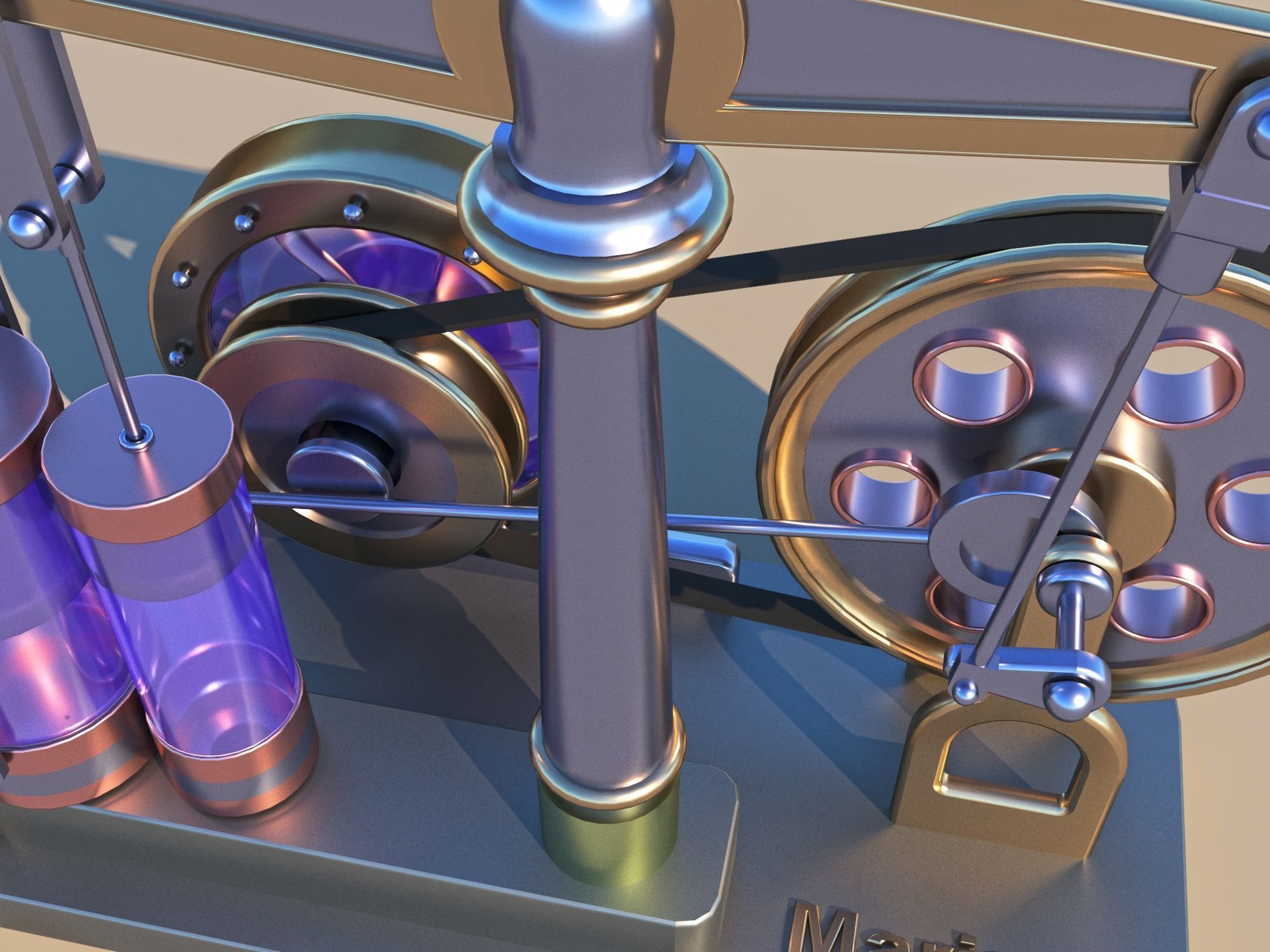 Steam motor engine with animation 3D model animated | CGTrader