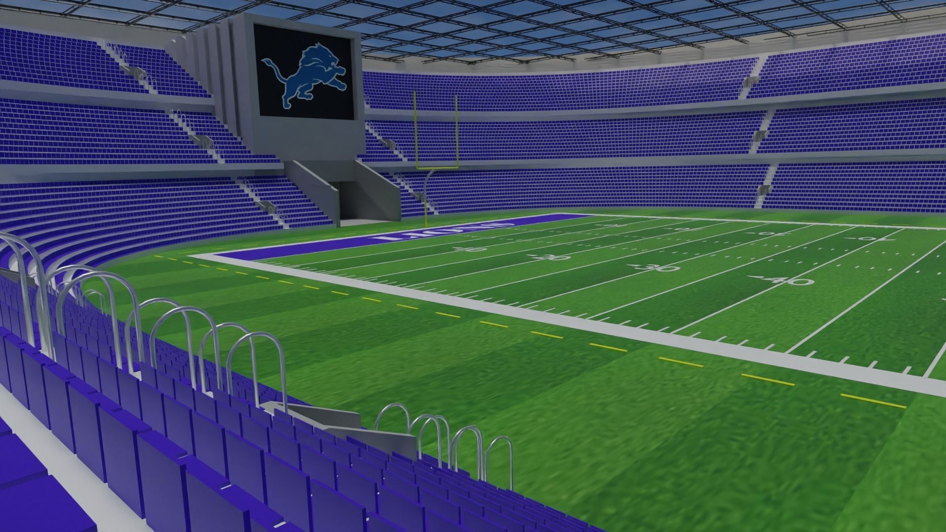 3D model Detroit Lions - American Football Stadium VR / AR / low-poly ...