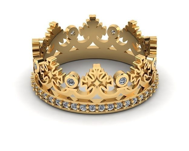 Crown Cross Ring 3D model 3D printable | CGTrader