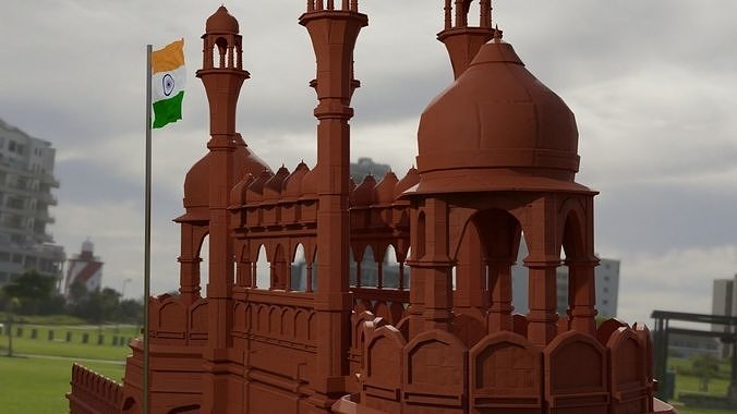 Redfort Delhi India republic day independence day 3D model animated ...