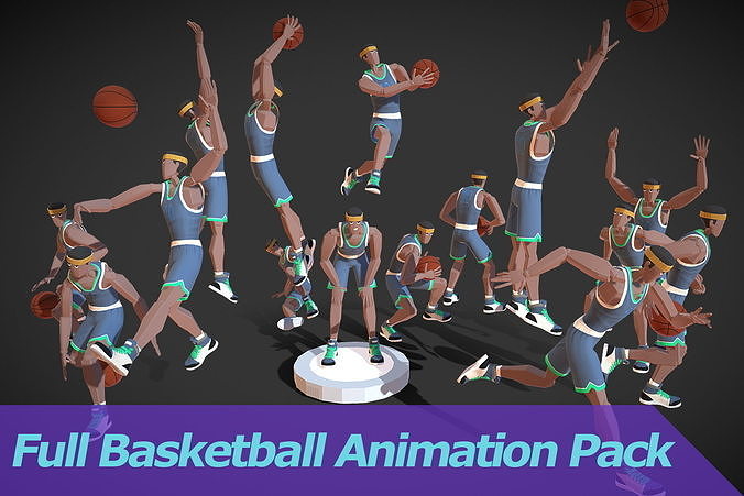 3D model Basketball8 FULL BASKETBALL ANIMATION PACK VR / AR / low-poly ...