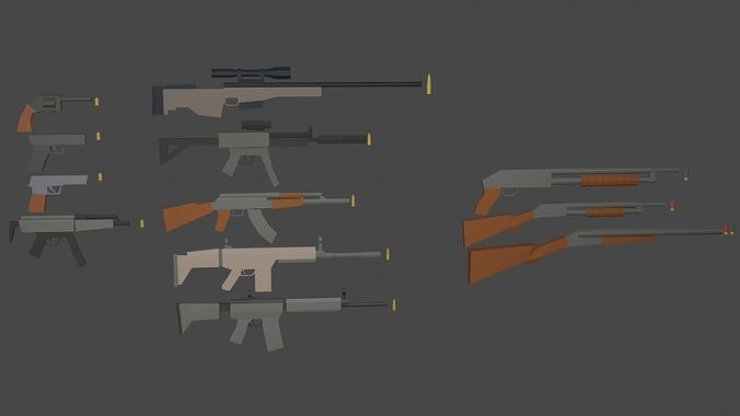 ow poly puck of guns free VR / AR / low-poly 3D model | CGTrader
