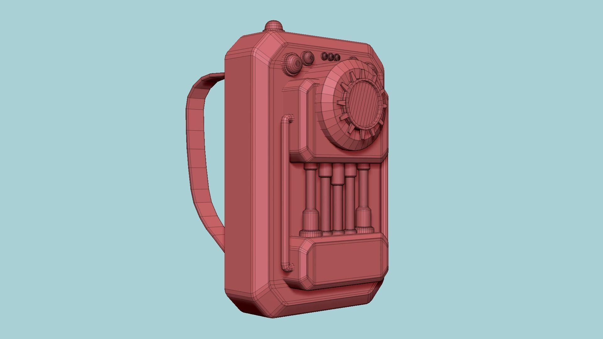 3D model SciFi Backpack I08 Black Red - Fashion Character Design VR ...