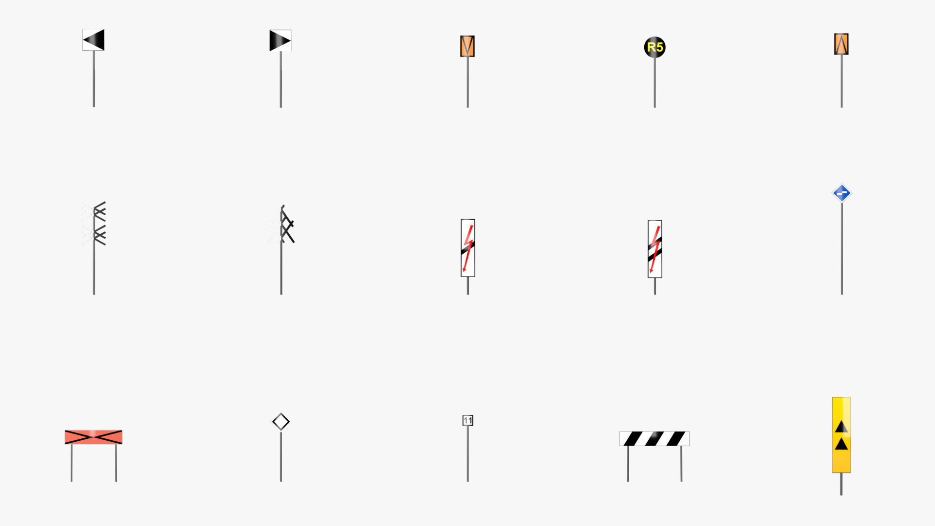 Rail Signs 3D model | CGTrader