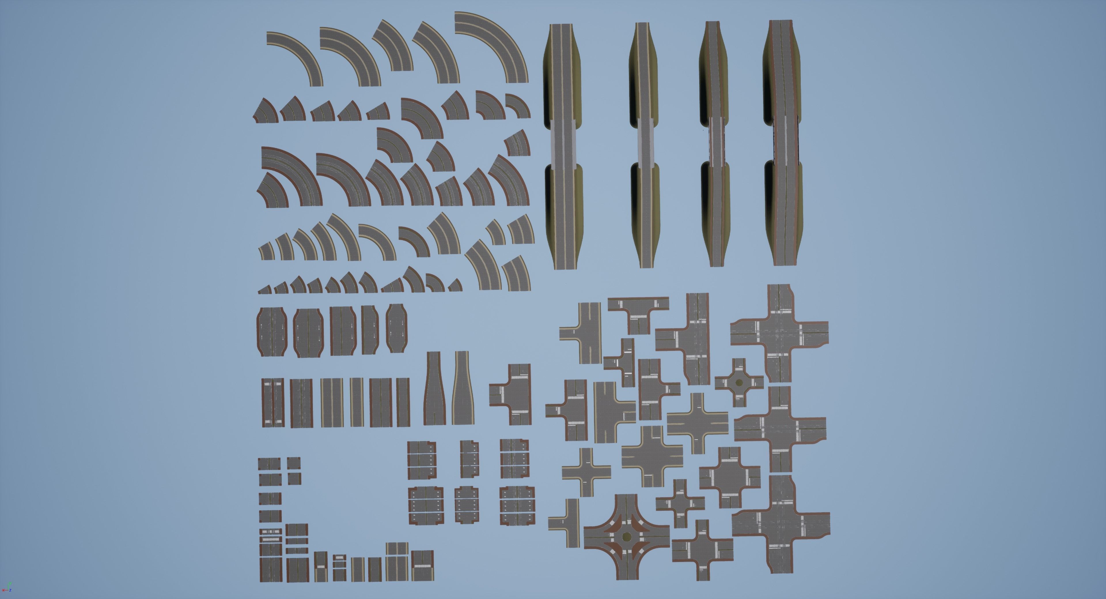 3D model Highway Streets and Construction Roads Unreal Engine Project ...