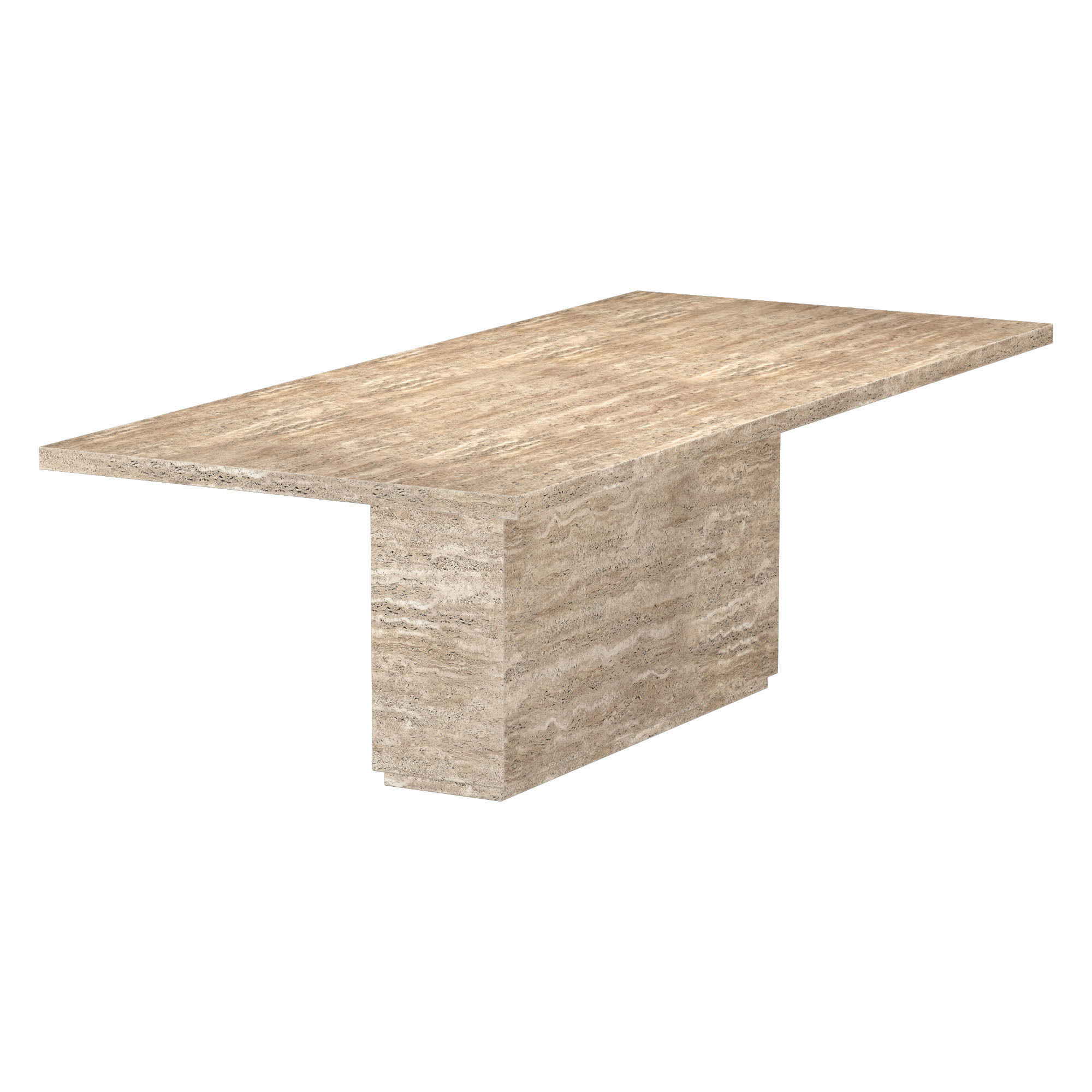 ITALIAN TRAVERTINE PLINTH RECTANGULAR DINING TABLE 3D model | CGTrader