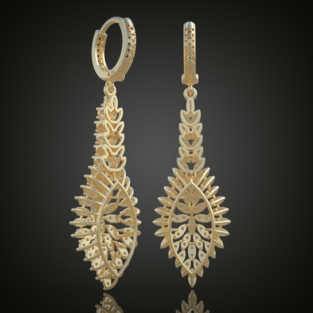 Earring 3D model 3D printable model 0104-10ol free 3D model 3D ...