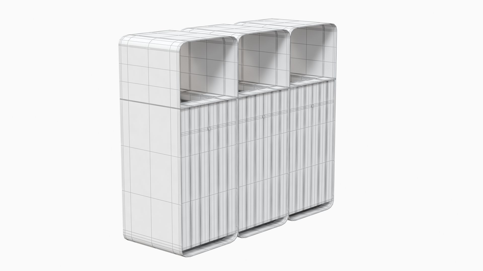 HANKO M Triple-Sort Modular Recycling Bin for Outdoor 3D model | CGTrader