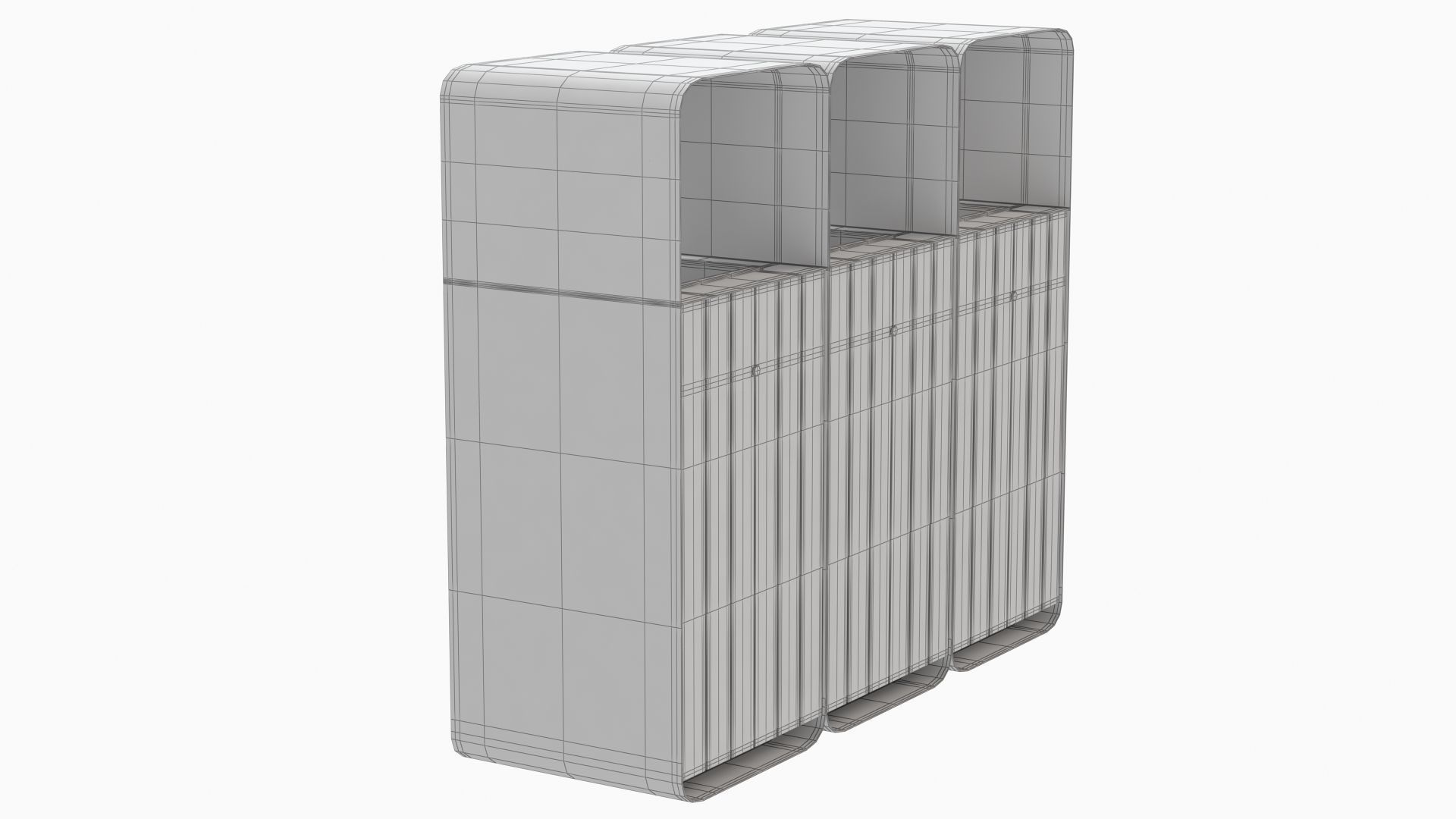 HANKO M Triple-Sort Modular Recycling Bin for Outdoor 3D model | CGTrader