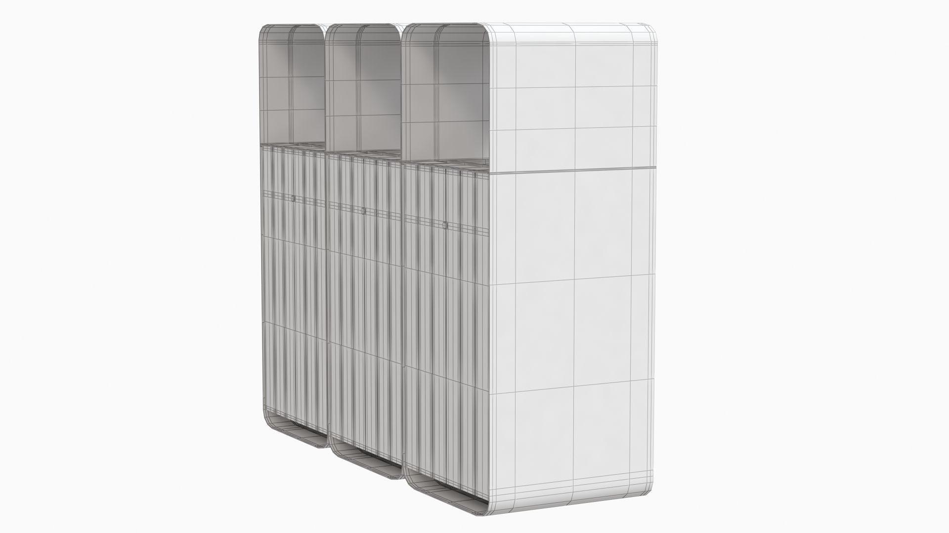 HANKO M Triple-Sort Modular Recycling Bin for Outdoor 3D model | CGTrader