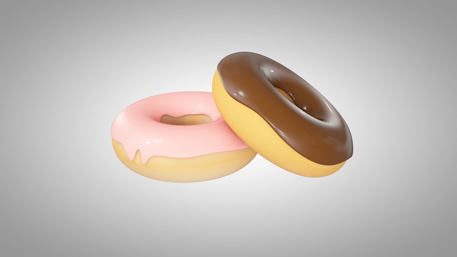 Donut two donuts free 3D model | CGTrader