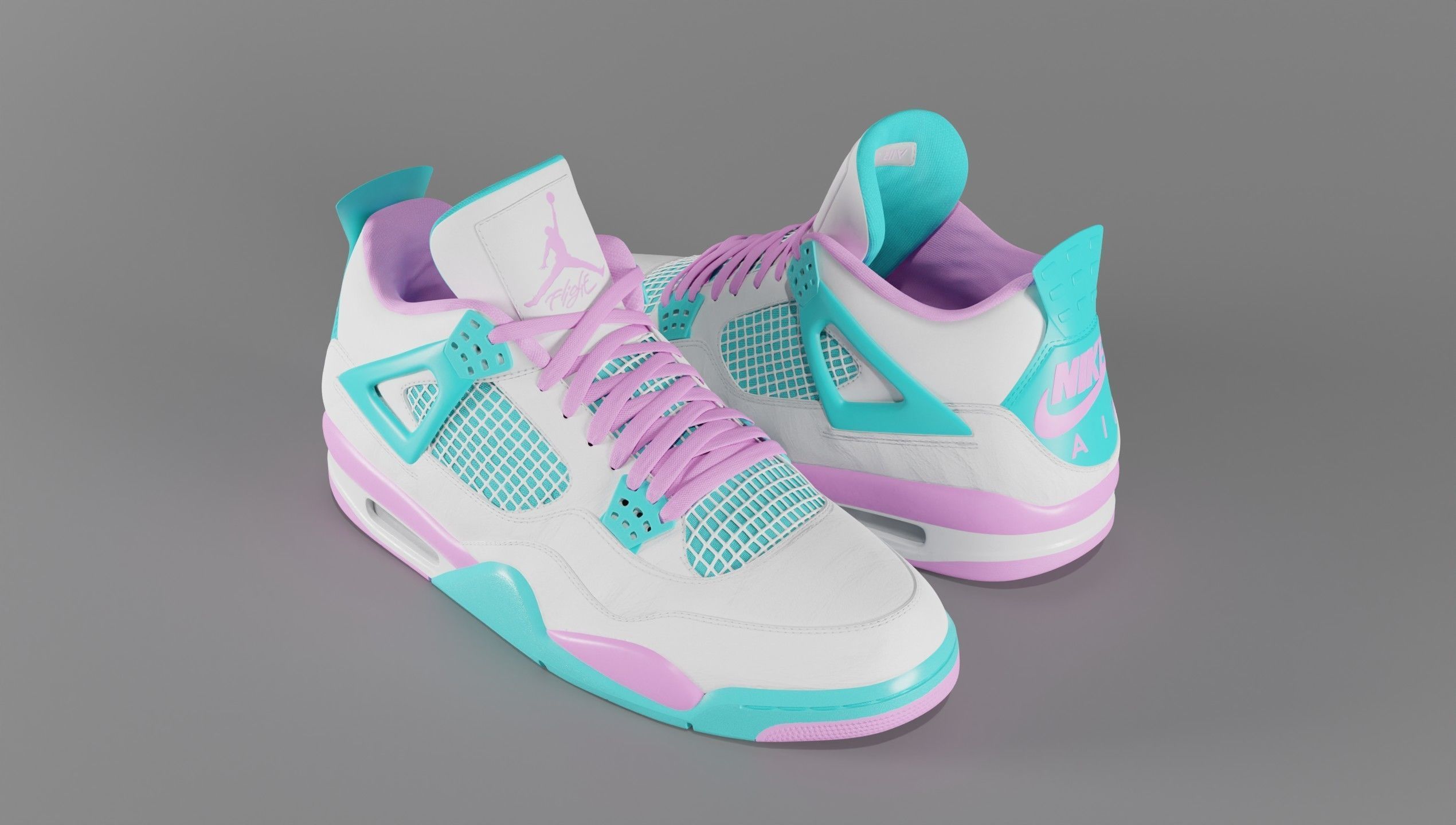 3D model Jordan 4 Miami Vice Shoe VR / AR / low-poly | CGTrader