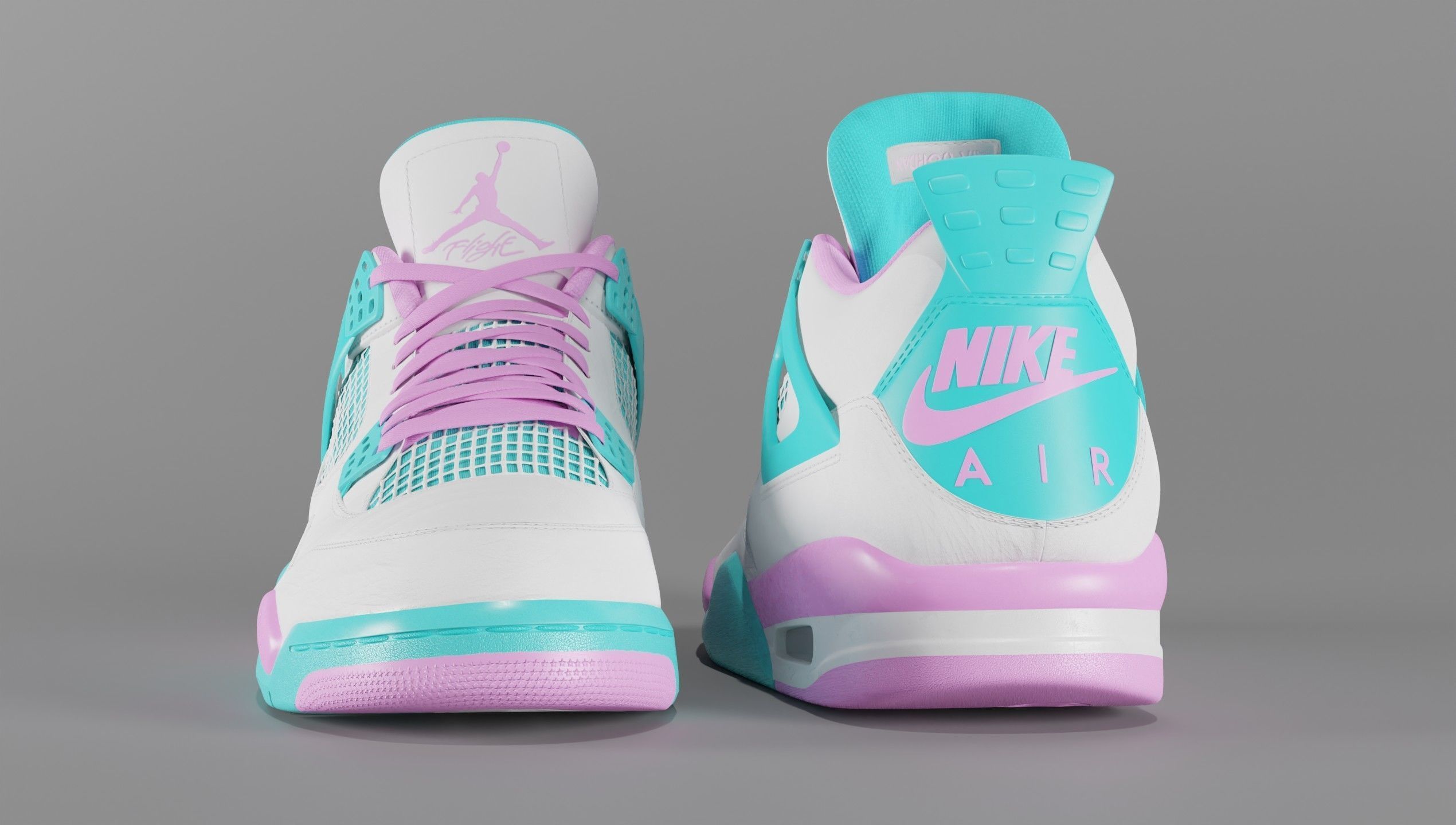 3D model Jordan 4 Miami Vice Shoe VR / AR / low-poly | CGTrader