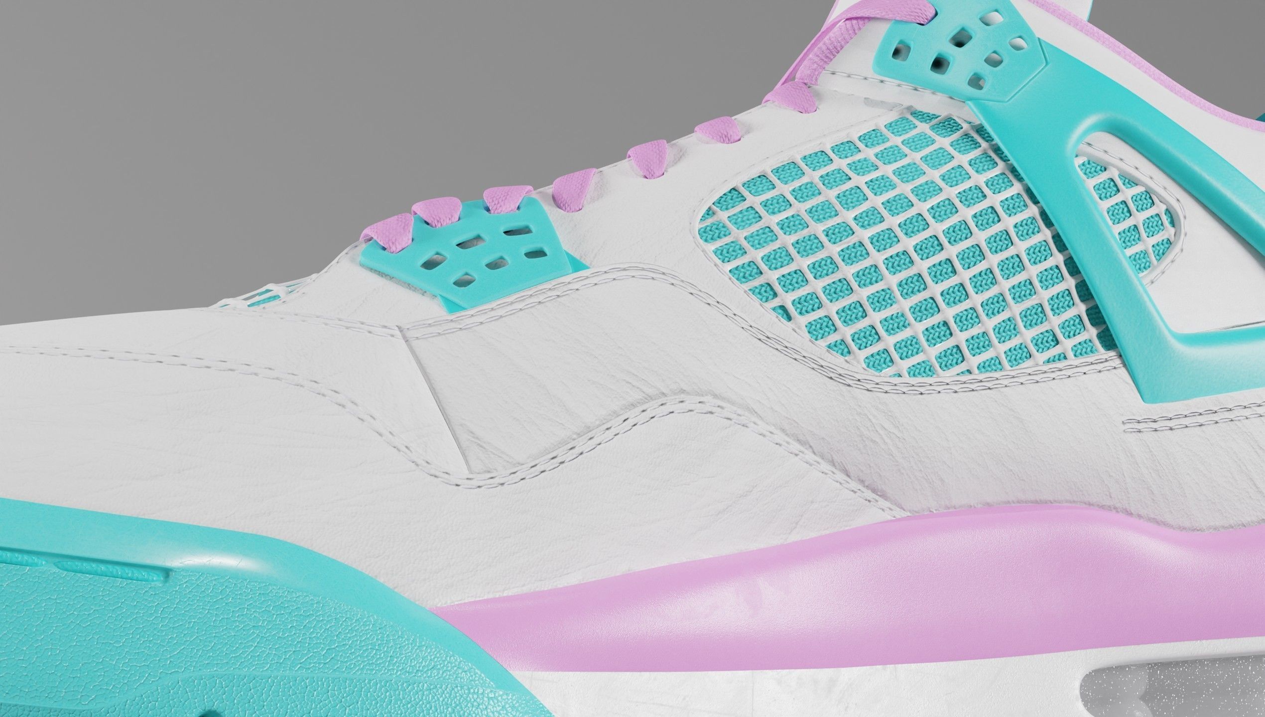 3D model Jordan 4 Miami Vice Shoe VR / AR / low-poly | CGTrader