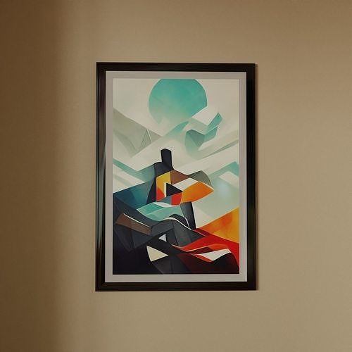 Framed Artwork Cubist Portrait 1 3D model | CGTrader