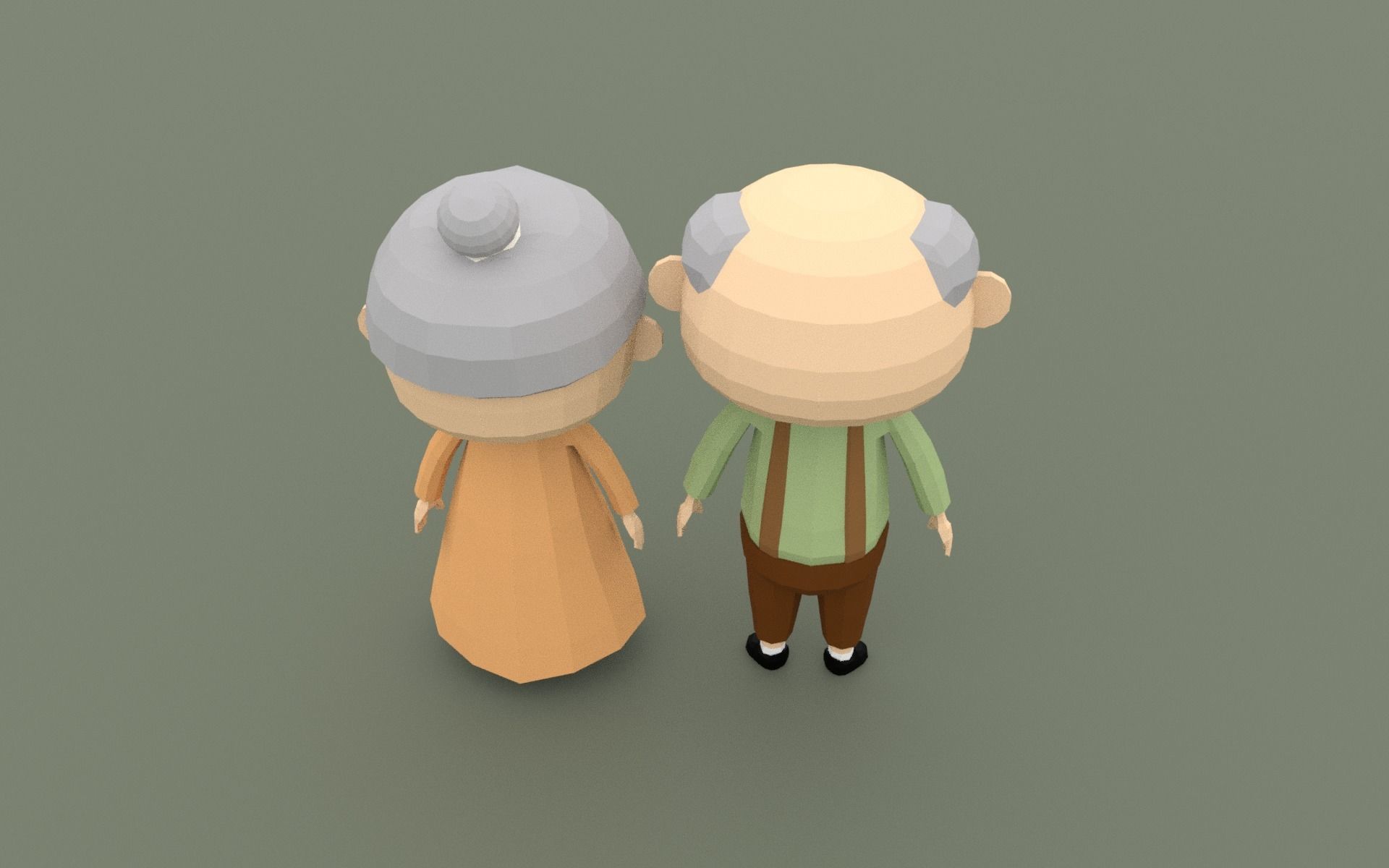 3D model Low Poly Cartoon character Old VR / AR / low-poly | CGTrader