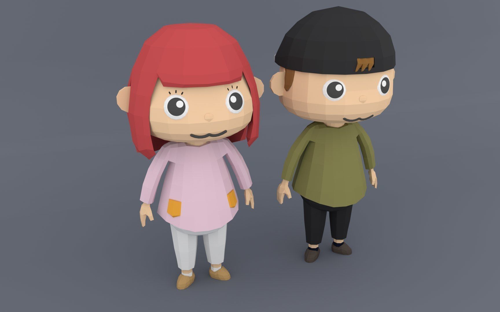 3D model Low poly Cartoon character Youth VR / AR / low-poly | CGTrader