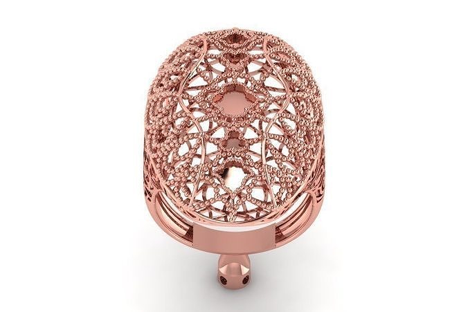 Vintage Filigree Ring STL OBJ FBX Renders Details 3D model 3D printable ...
