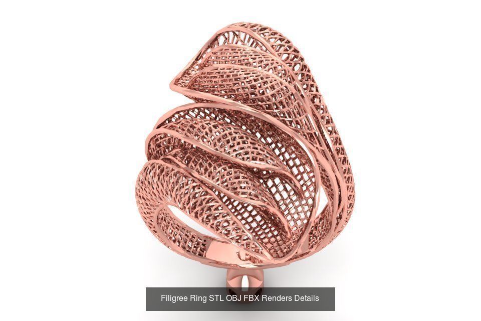 207 Vintage Filigree Rings STL OBJ FBX Render Details Collection | CGTrader