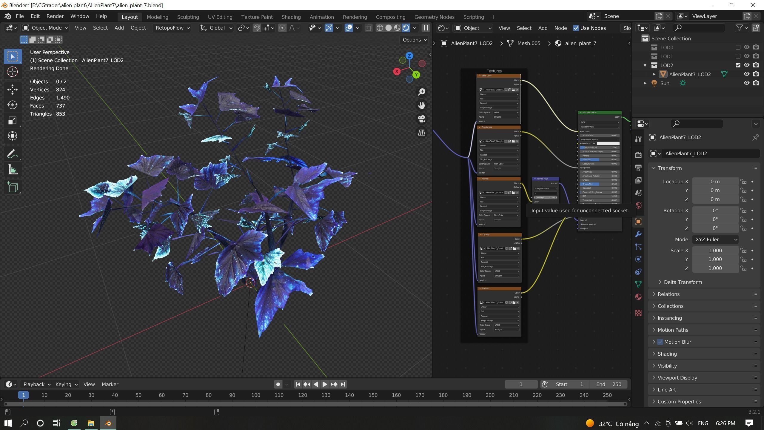 3D model Alien Bush Plant VR / AR / low-poly | CGTrader