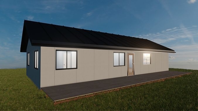 Simple Gable House 3D model | CGTrader