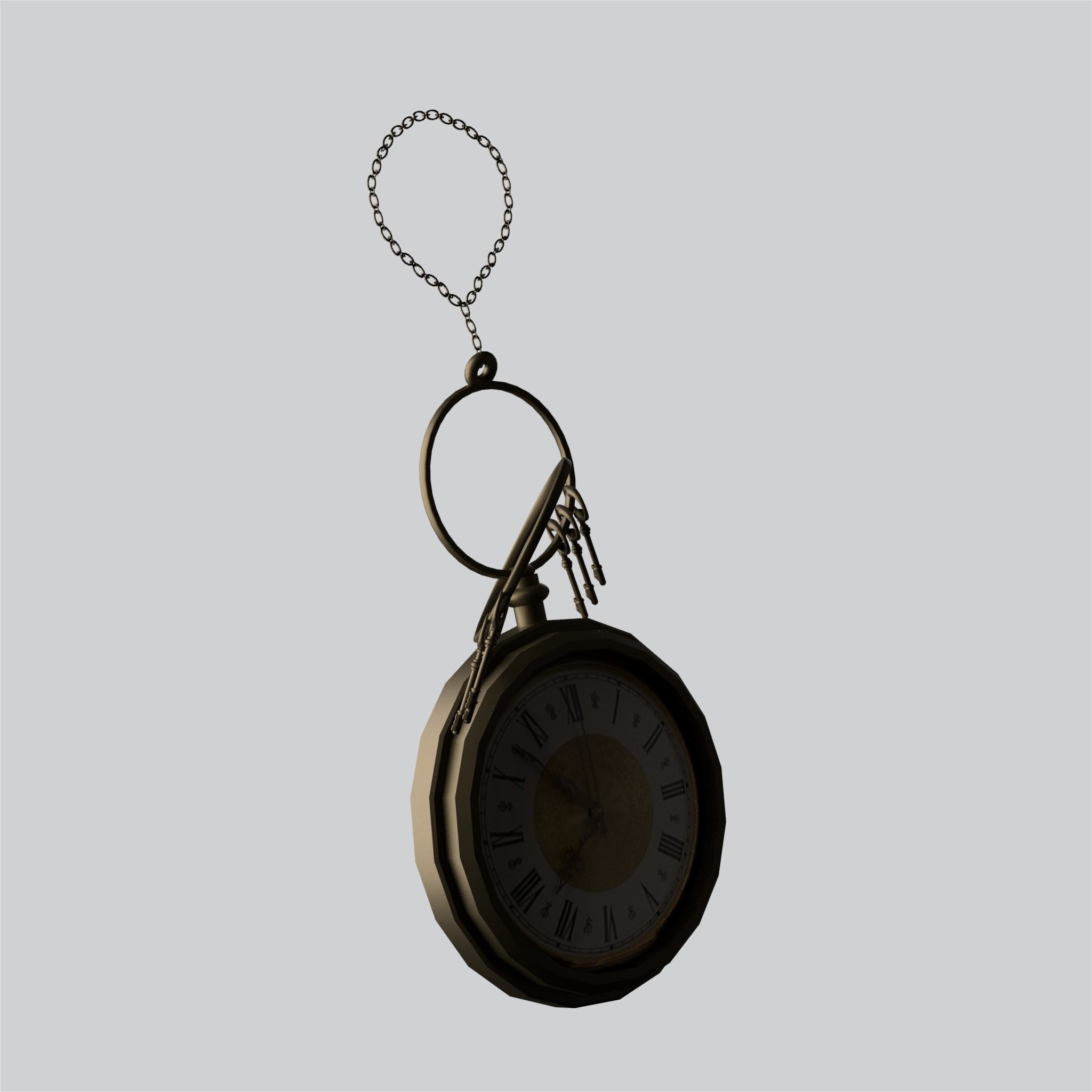 Roman numbers Pocket clock 3d model 3D model | CGTrader