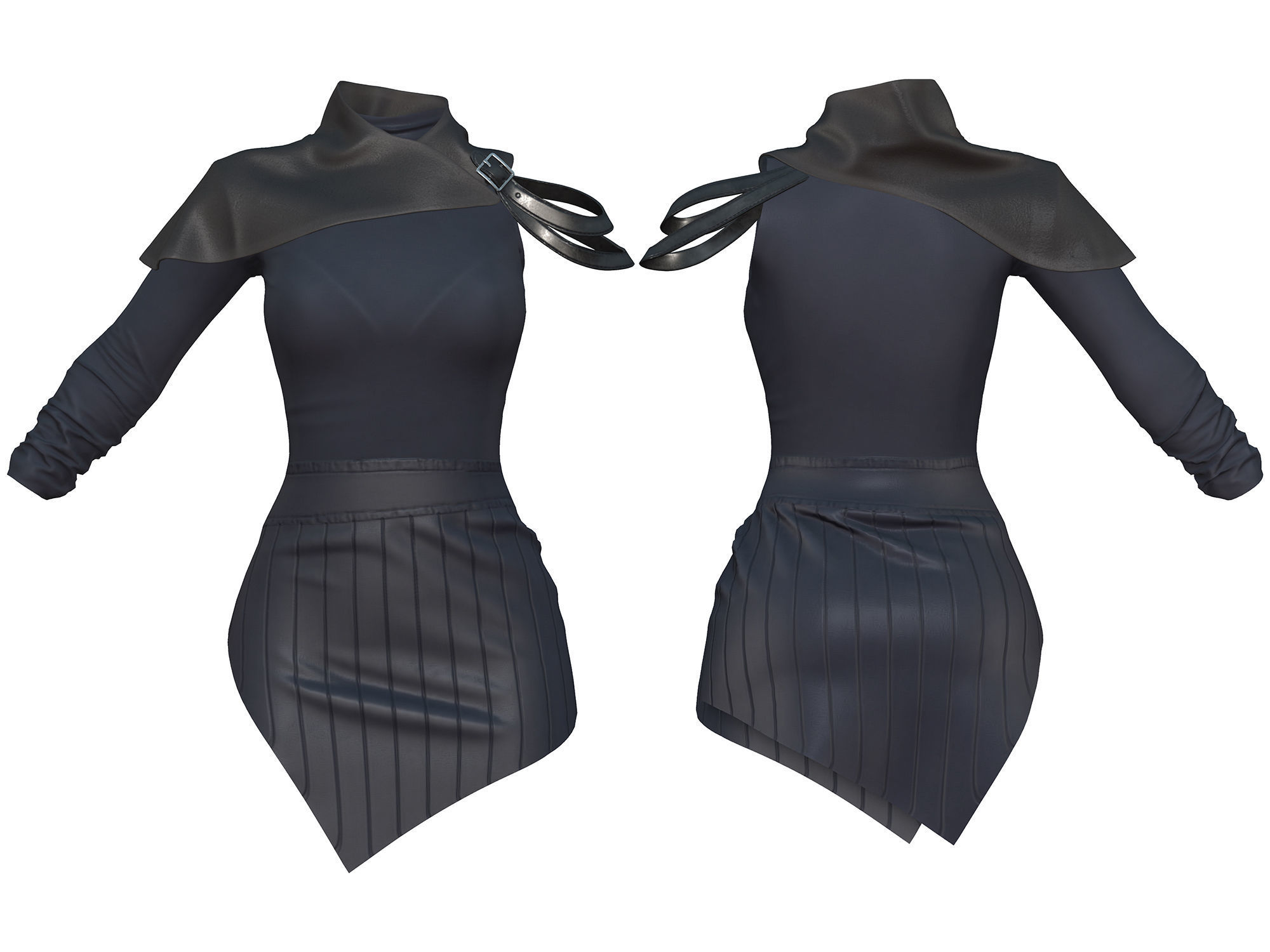 3D model Cyberpunk Futuristic Modern Mini Dress Outfit VR / AR / low ...