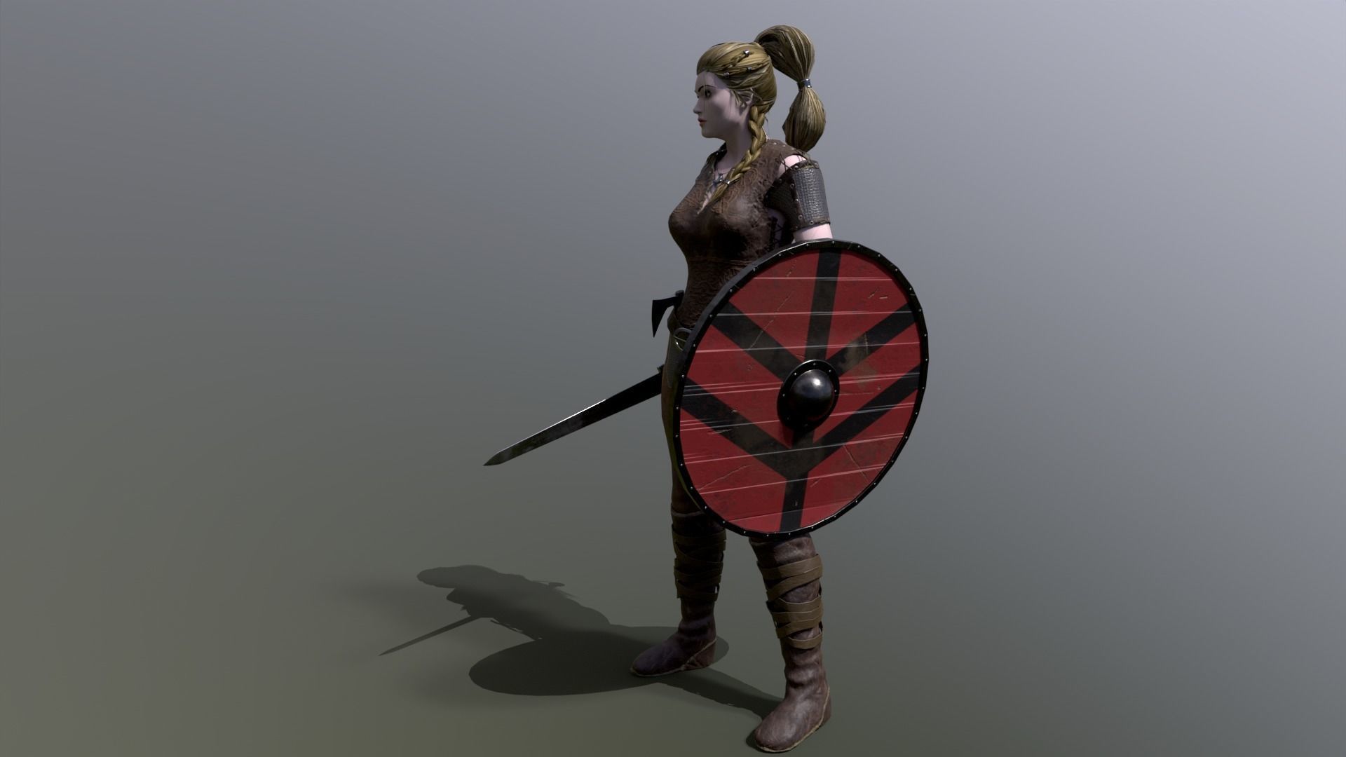3D model Viking Shieldmaiden VR / AR / low-poly | CGTrader