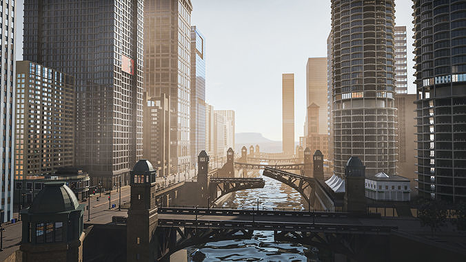 Chicago Street 3D model | CGTrader