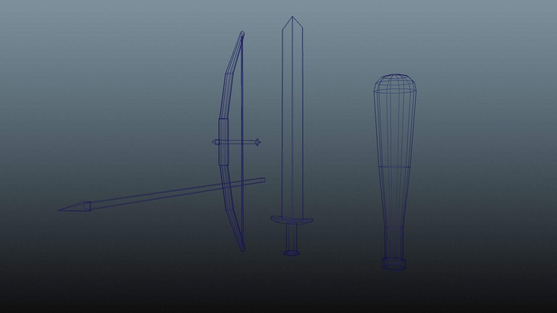 Lowpoly Primitive Weapons free VR / AR / low-poly 3D model | CGTrader