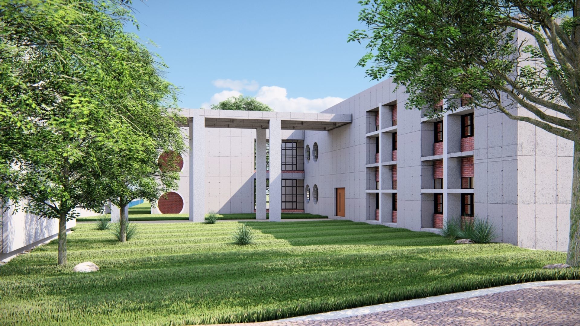 3D model UNIVERSITY CAMPUS SKETCHUP MODEL VR / AR / low-poly | CGTrader