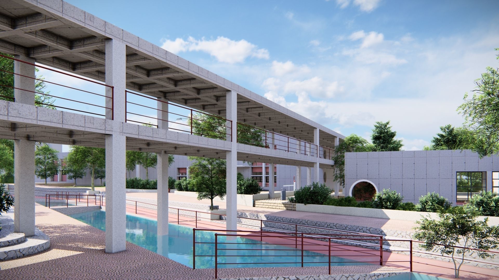 3D model UNIVERSITY CAMPUS SKETCHUP MODEL VR / AR / low-poly | CGTrader